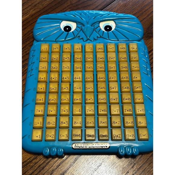 Toys | Vintage Blue Owl Multiplication Table Learning Toy Push Button ...